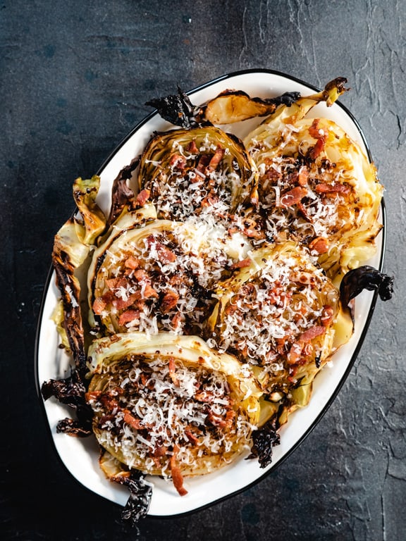 Roasted Cabbage with Bacon and Balsamic • My Pocket Kitchen