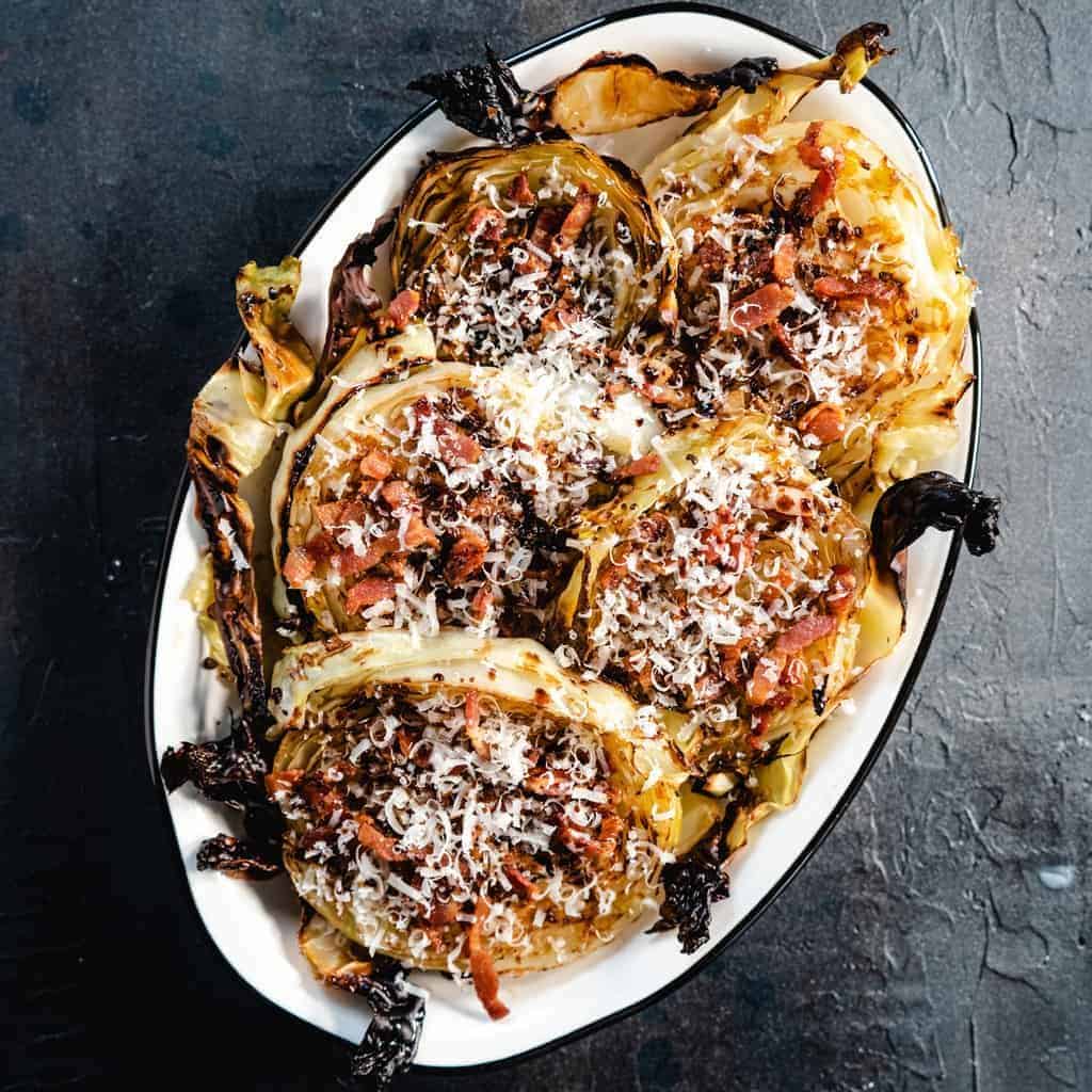 Roasted Cabbage with Bacon and Balsamic • My Pocket Kitchen