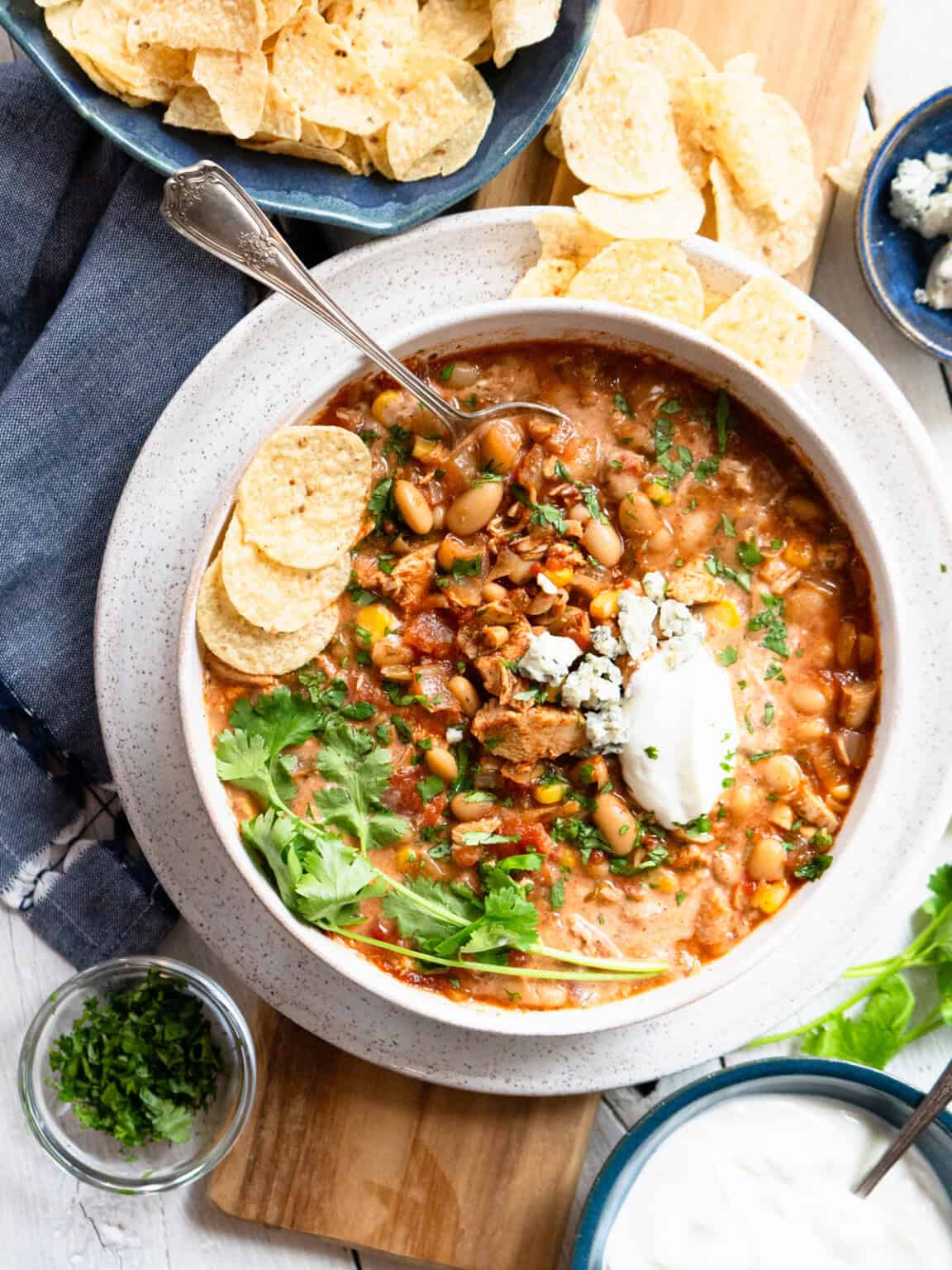 Slow Cooker Buffalo Chicken Chili • My Pocket Kitchen